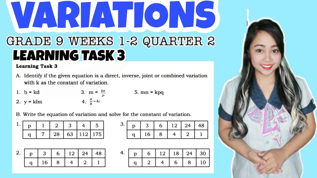 G9- VARIATIONS (Direct, Inverse, Combined, & Joint) | Learning Task 3 ...