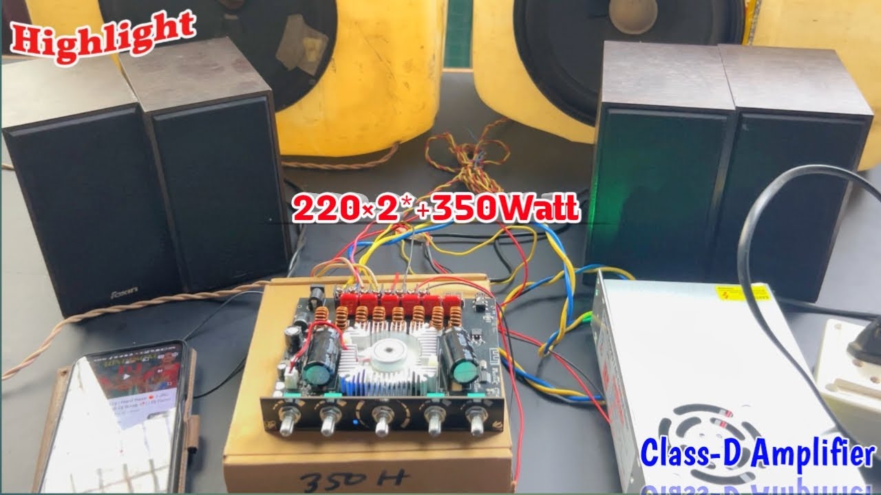 Very Powerfull 2.1 Class-D 220+220+350W Dual Audio IC Amplifier Board ...