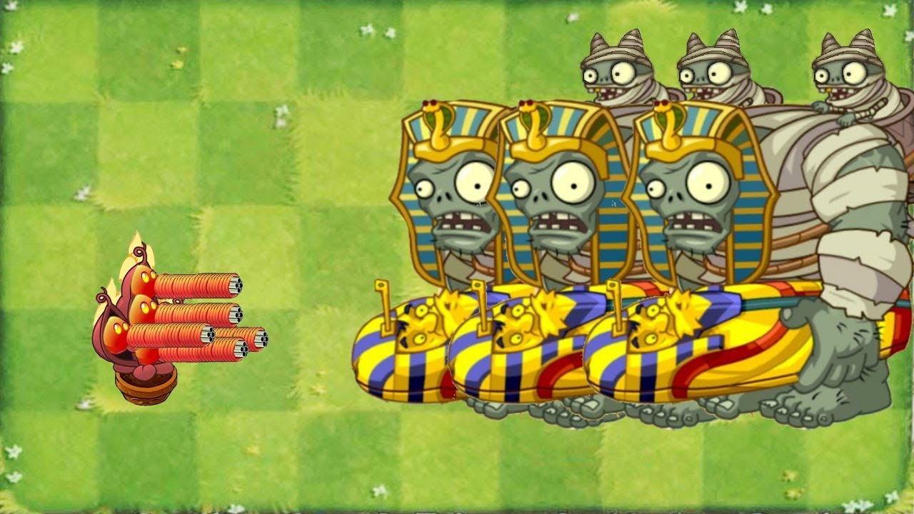 Plants vs Zombies 2 Gameplay Fire Peashooter vs Mummified Gargantuar ...