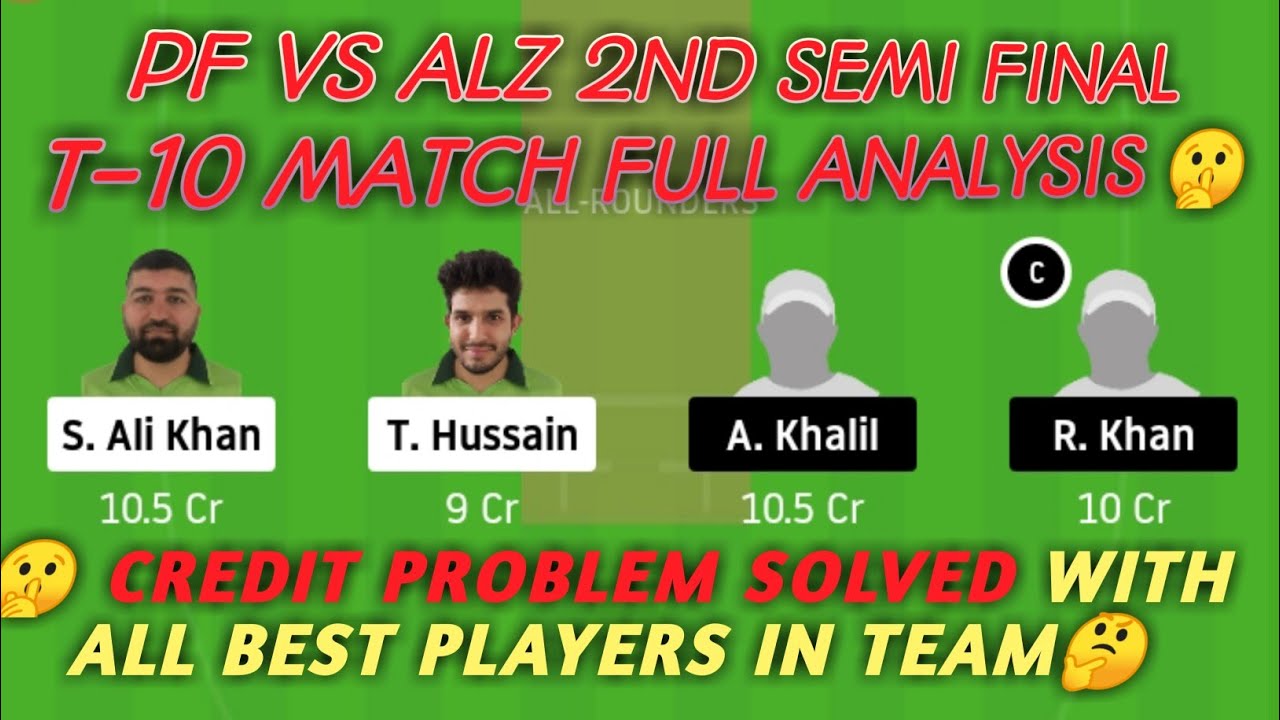 PF vs ALZ Dream11 Team Prediction | PF vs ALZ Dream11 Team | 2nd Semi ...