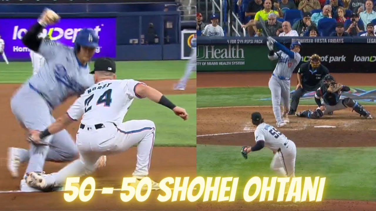SHOHEI OHTANI consigue el 50 - 50 único en la historia de la MLB - YouTube