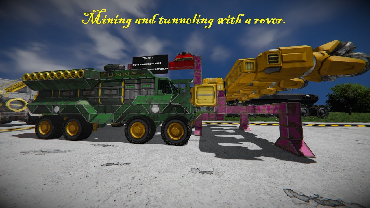 Space Engineers - The TBV (tunnel boring vehicle) in use. - YouTube