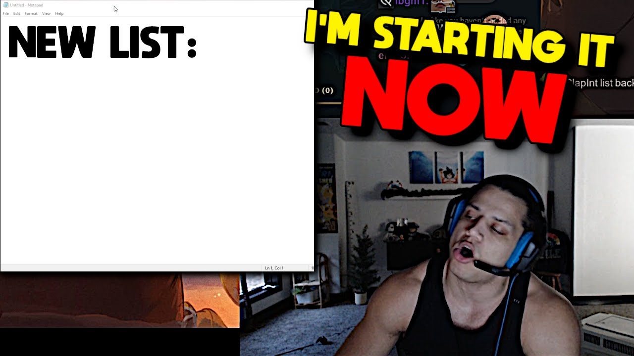 Tyler1 OFFICIALLY Creates his New List - YouTube