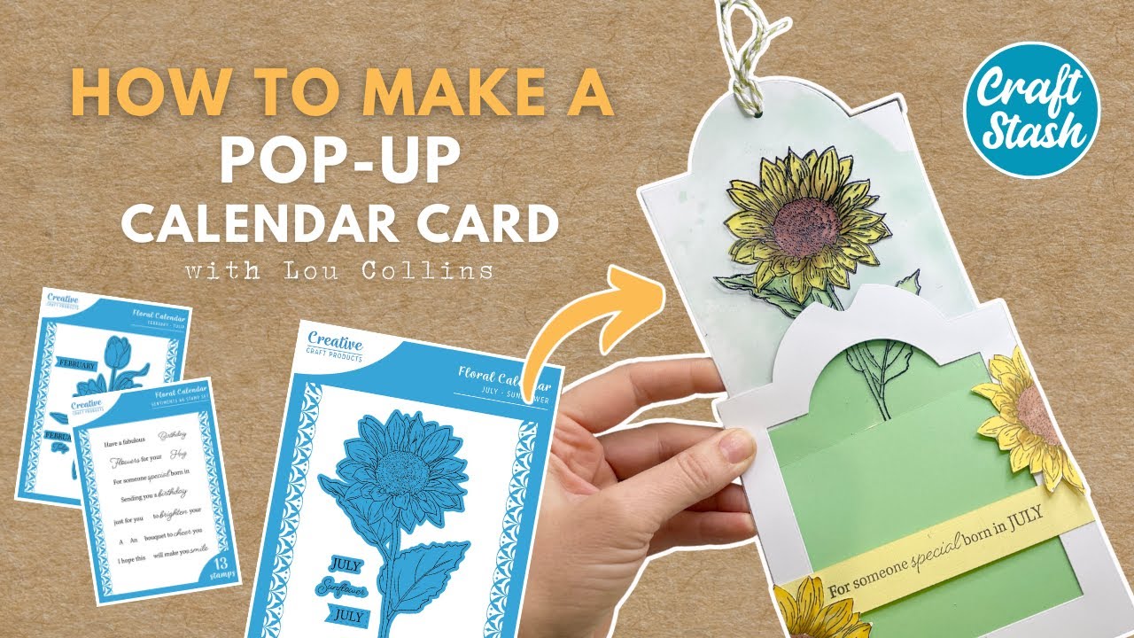 How To Make a Pop-Up Floral Calendar Card - YouTube