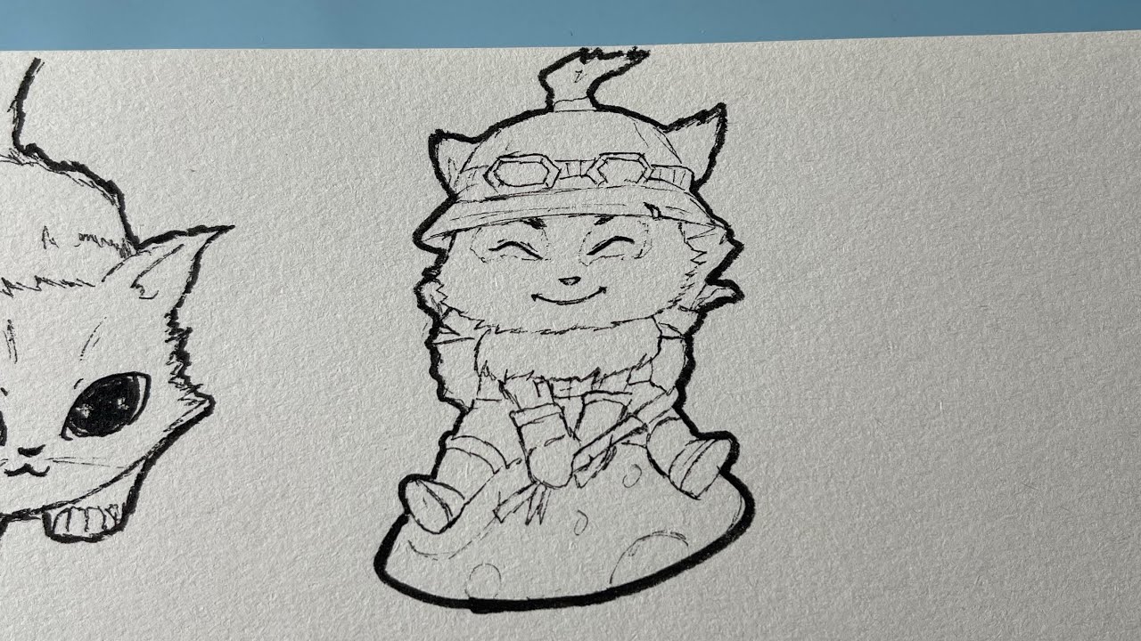 How to draw Teemo step by step | Drawing Teemo in 4 minutes ~ tutorial ...