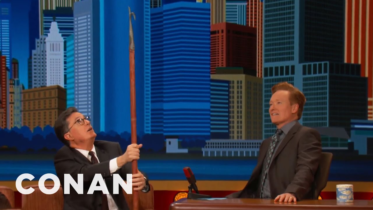 Stephen Colbert's Harpoon Entrance | CONAN on TBS - YouTube