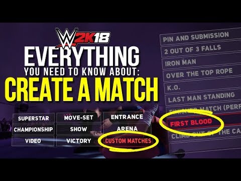 WWE 2K18: Everything You Need To Know About Create A Match - YouTube