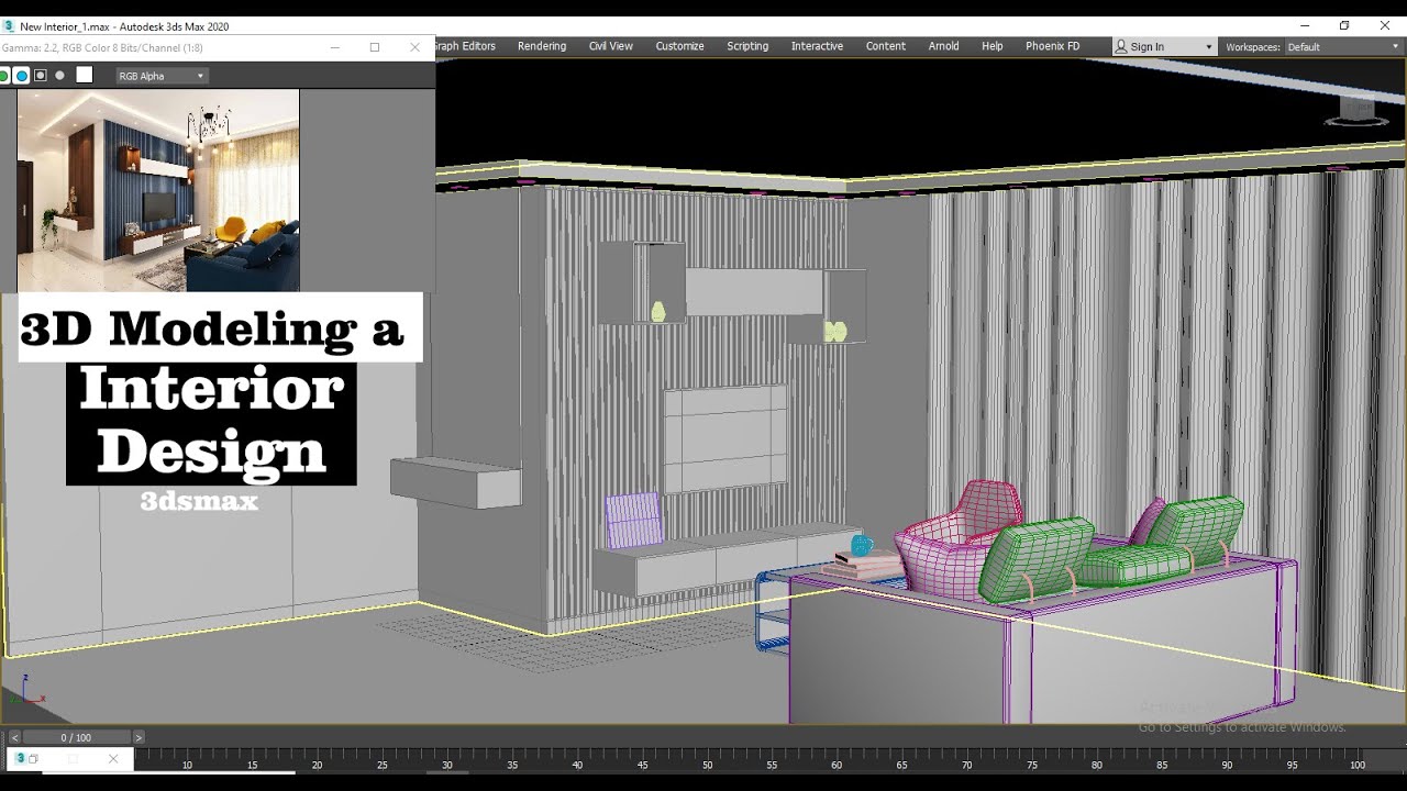 3D Modeling in 3dsmax | How to Model an Interior (Part 4) - YouTube