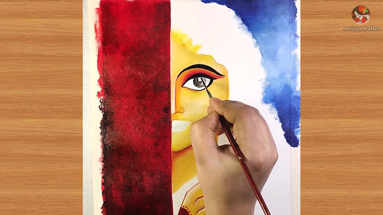 Easy Durga Painting | Modern Maa Durga Painting | Durga Acrylic ...