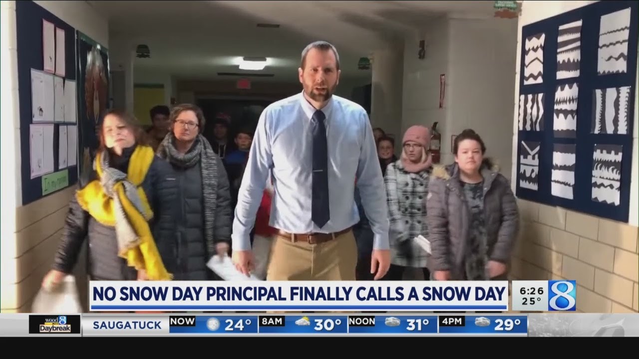 No Snow Day Principal Finally Calls a Snow Day - YouTube