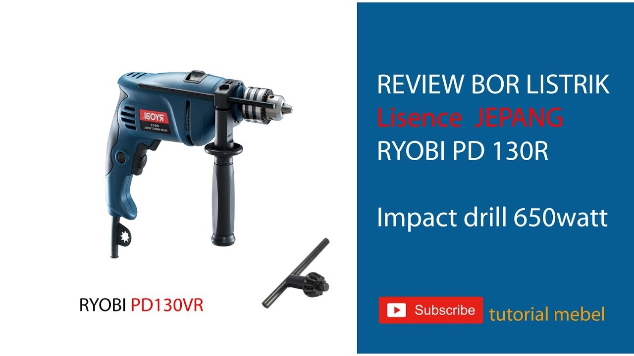 test kekuatan bor beton dengan tenaga 650 watt ryobi pd 130vr - YouTube