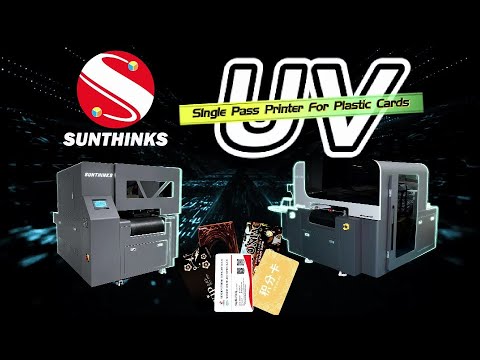 Sunthinks uv single pass printer for plastic business cards. - YouTube