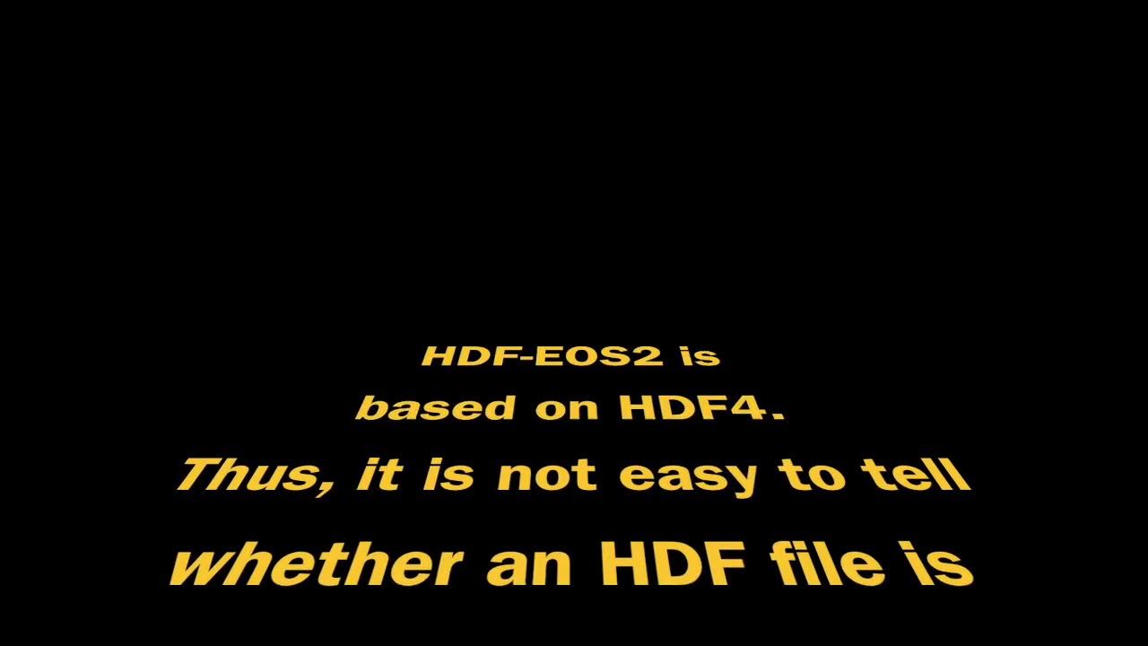 How to tell HDF-EOS2 or generic HDF4 data file - YouTube