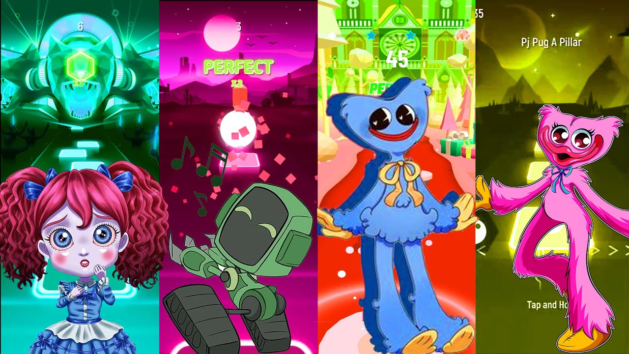 Tiles Hop in Poppy Playtime - Poppy Vs Bugie Bot Vs Huggy Wuggy Vs ...