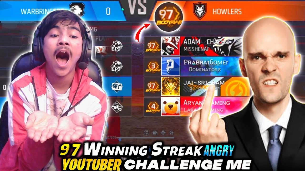 97 strike angry youtuber challenge me to broke his strike😱 laka gamer ...