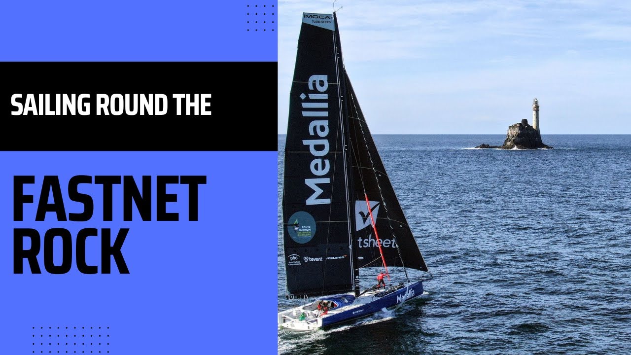 IMOCA rounding the Fastnet Rock - YouTube