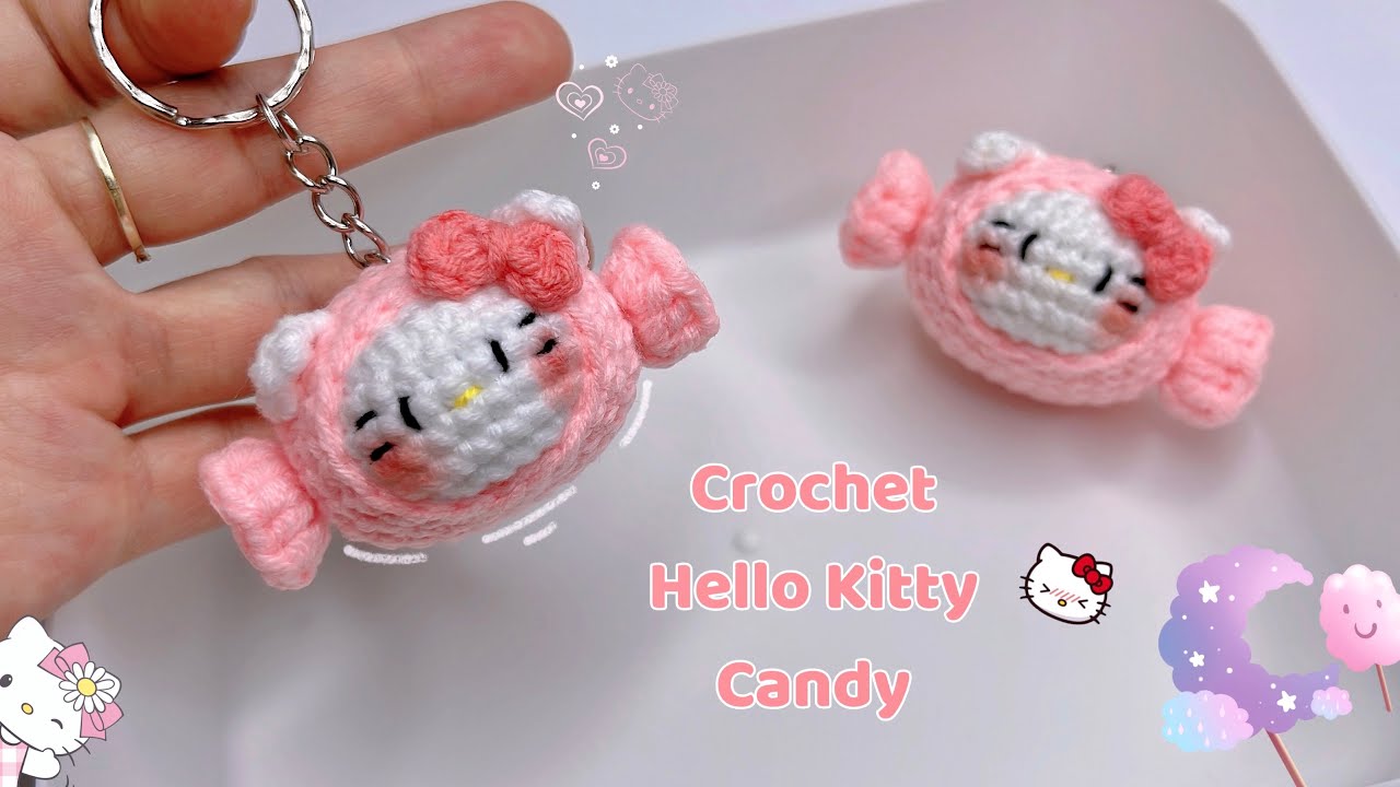 Crochet Hello Kitty Candy 🍬| Crochet Candy Keychain | Móc Kẹo Hello ...