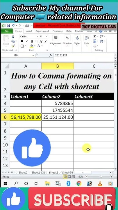 How to apply comma format in excel 🔥🔥 #shorts #excel - YouTube