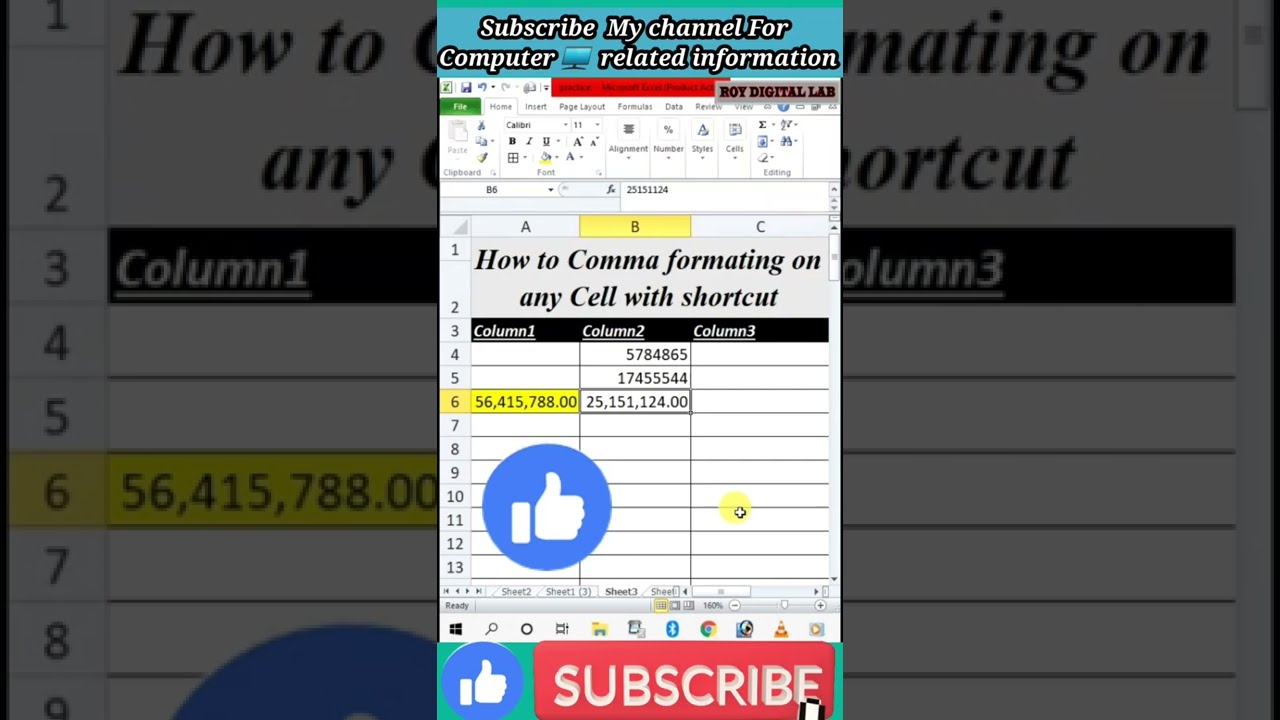 How To Apply Comma Format In Excel shorts excel YouTube How To Apply Comma Format In Excel shorts excel YouTube