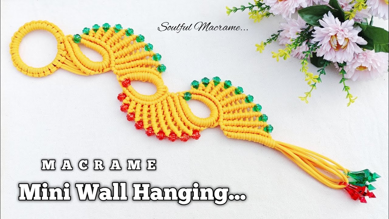 Mini macrame wall hanging tutorial for beginners | Macrame Key Holder ...
