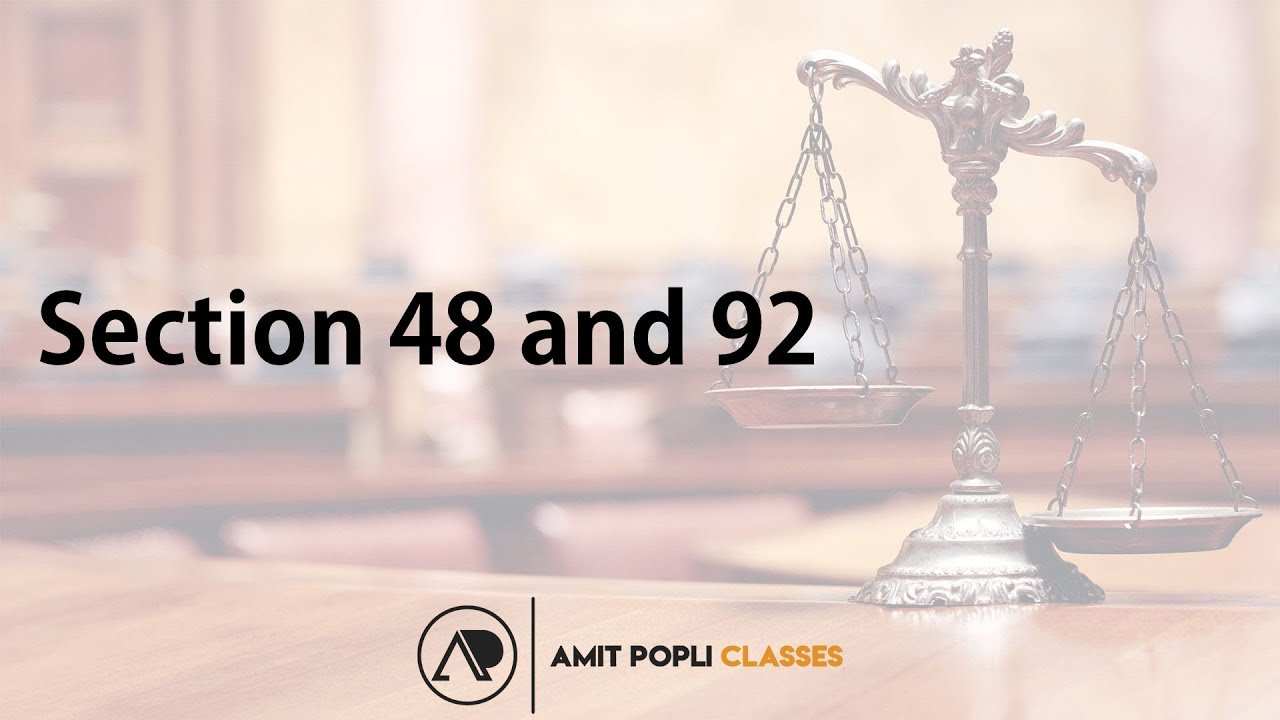 Law Section 48 and Section 92 | CA Amit Popli Classes | CA Intermediate ...