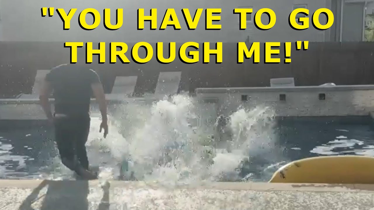 Bryan tosses Alinity and Fandy into the pool - YouTube