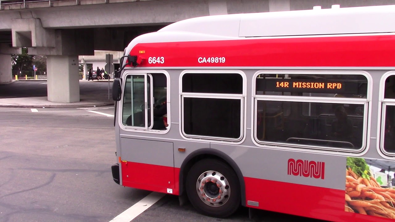 SF MUNI - New Flyer XDE60 Route 14R #6643 - YouTube
