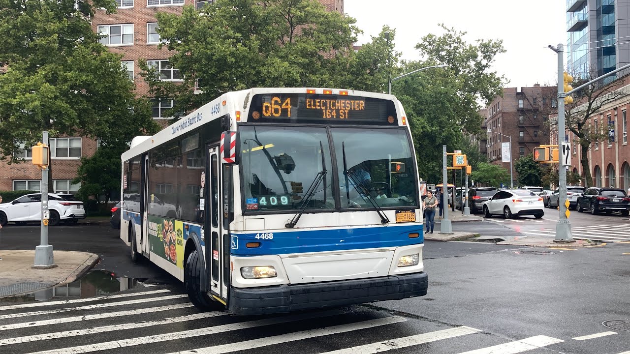 ᴴᴰ MTA Bus: 2009 Orion VII NG Hybrid #4468 on the Q64 Bus turning onto ...