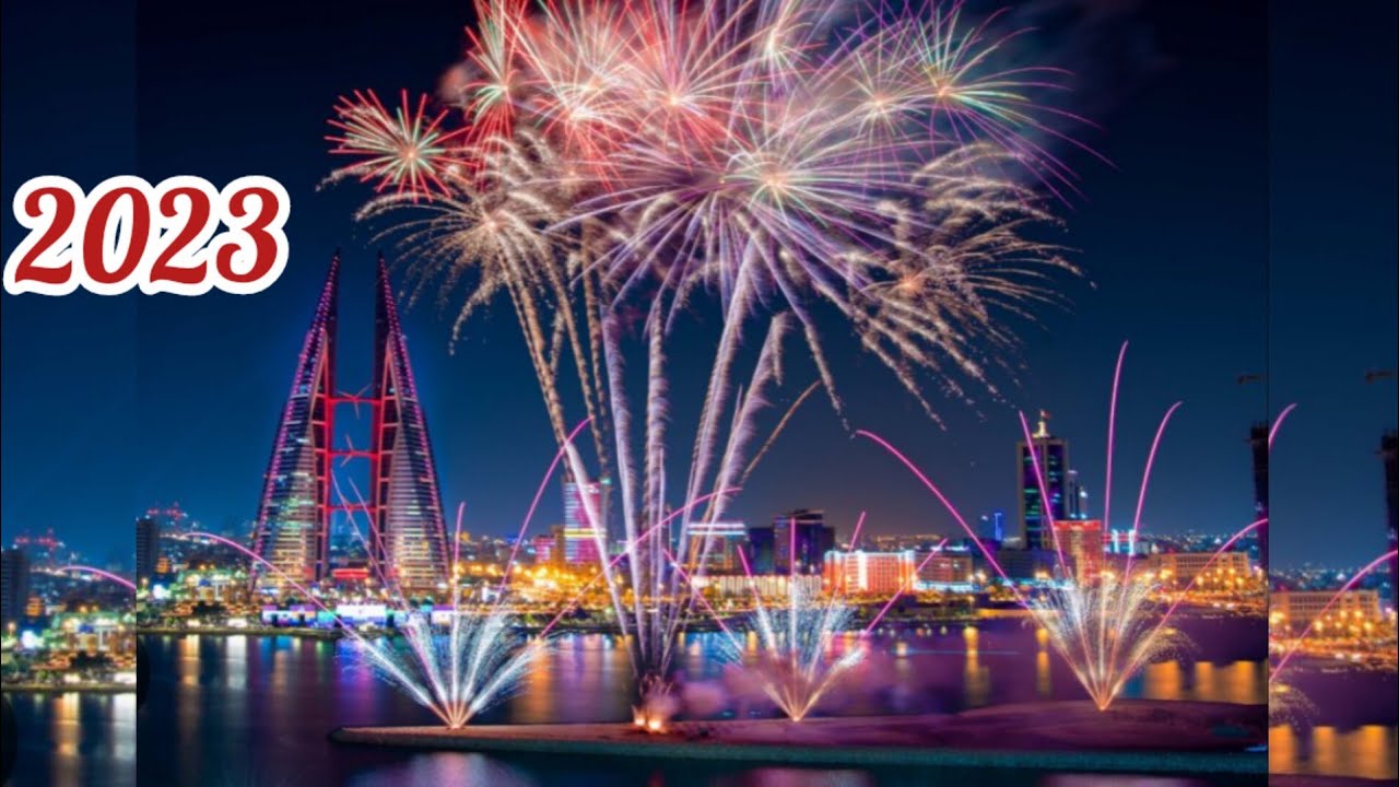 New year fireworks 2023 | New year fireworks in Bahrain| Bahrain New ...