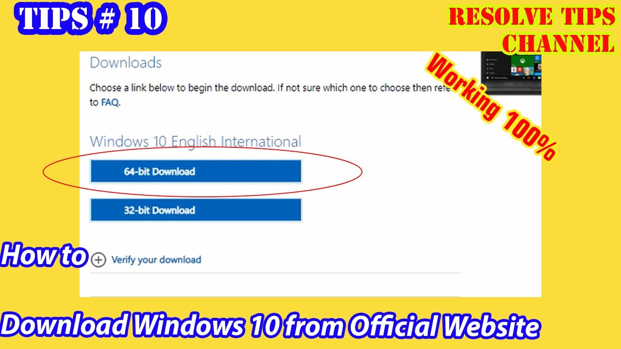 how to download Windows 10 from the official website of Microsoft - YouTube
