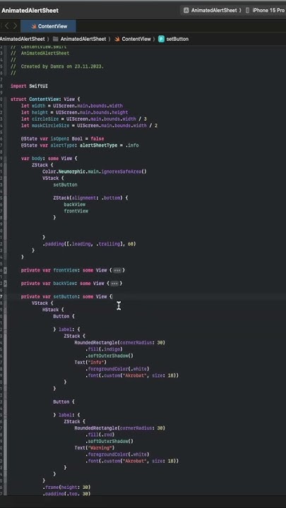 Swiftui Tutorial Animated Alert Sheet 🧑🏻‍💻 Shorts Swiftui Swiftuitutorial Developer Design