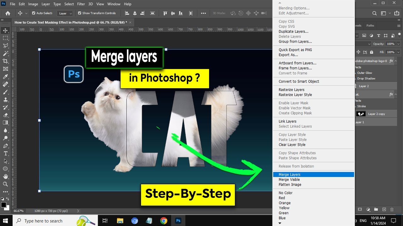 Photoshop Tutorial: How to Merge Layers in Photoshop - YouTube