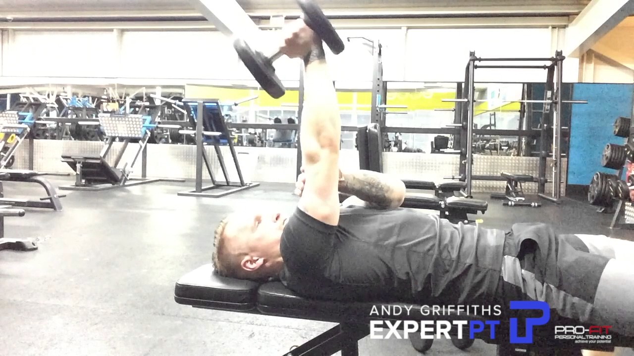 Single arm dumbbell skull crusher - YouTube