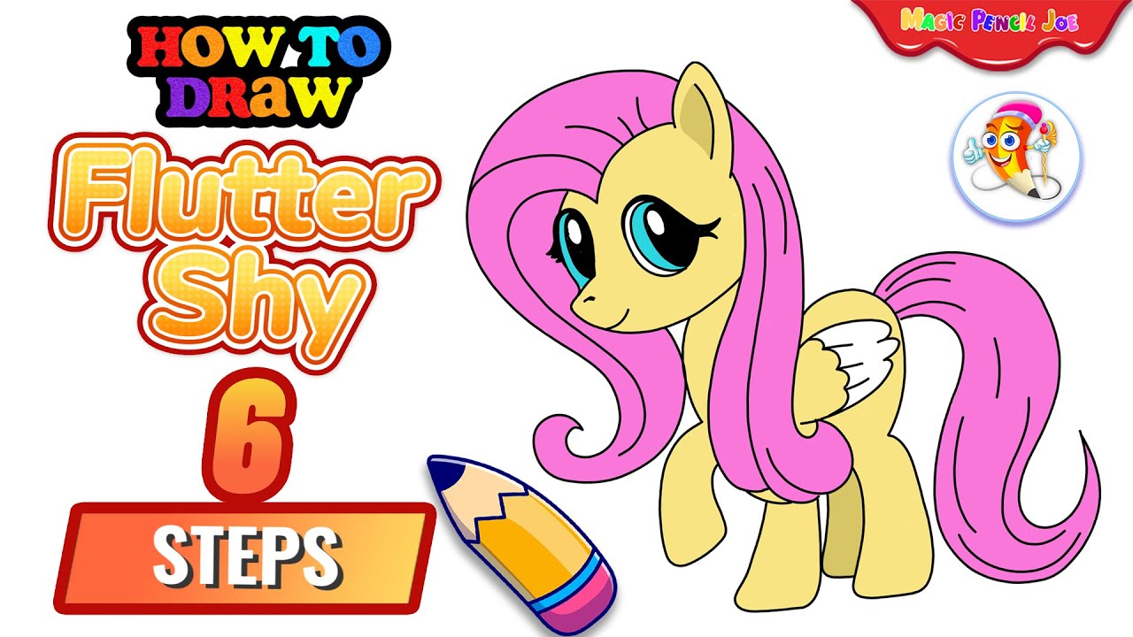 How to draw Flutter Shy in 6 Simple Steps | My Little Pony - YouTube