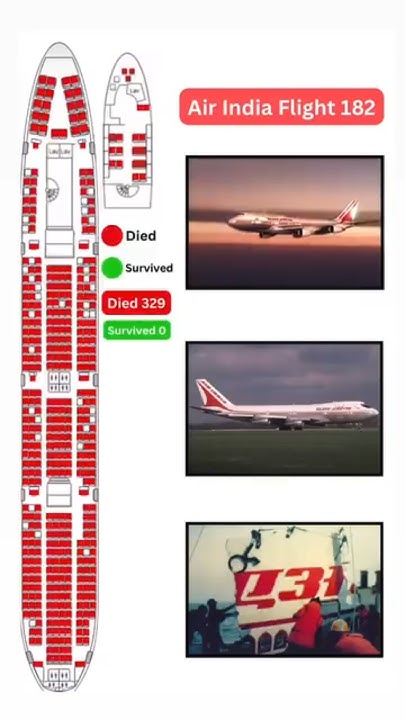 Air India Flight 182 crash passenger fatality seat map layout #planecrash #airindia #airdisaster ...