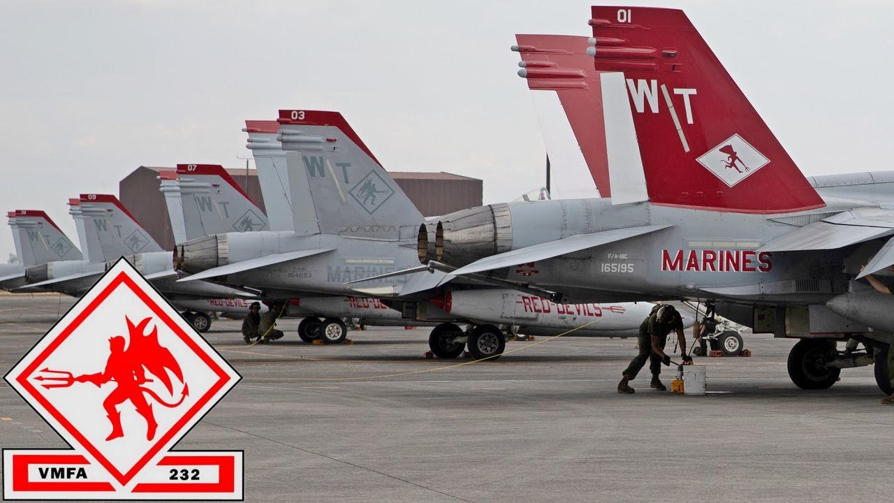 Red Devils. Powerful F/A-18 Hornet fighters during Red Flag exercise ...