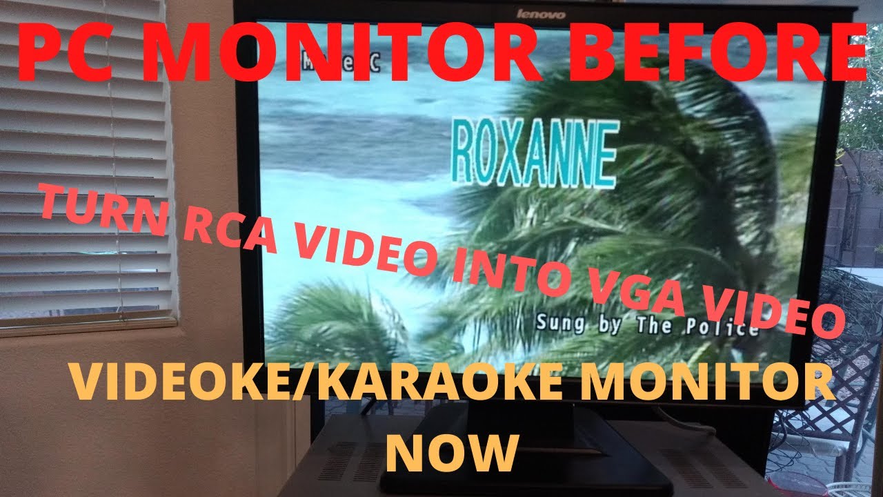 RCA TO VGA PC MONITOR FOR KARAOKE USE - YouTube