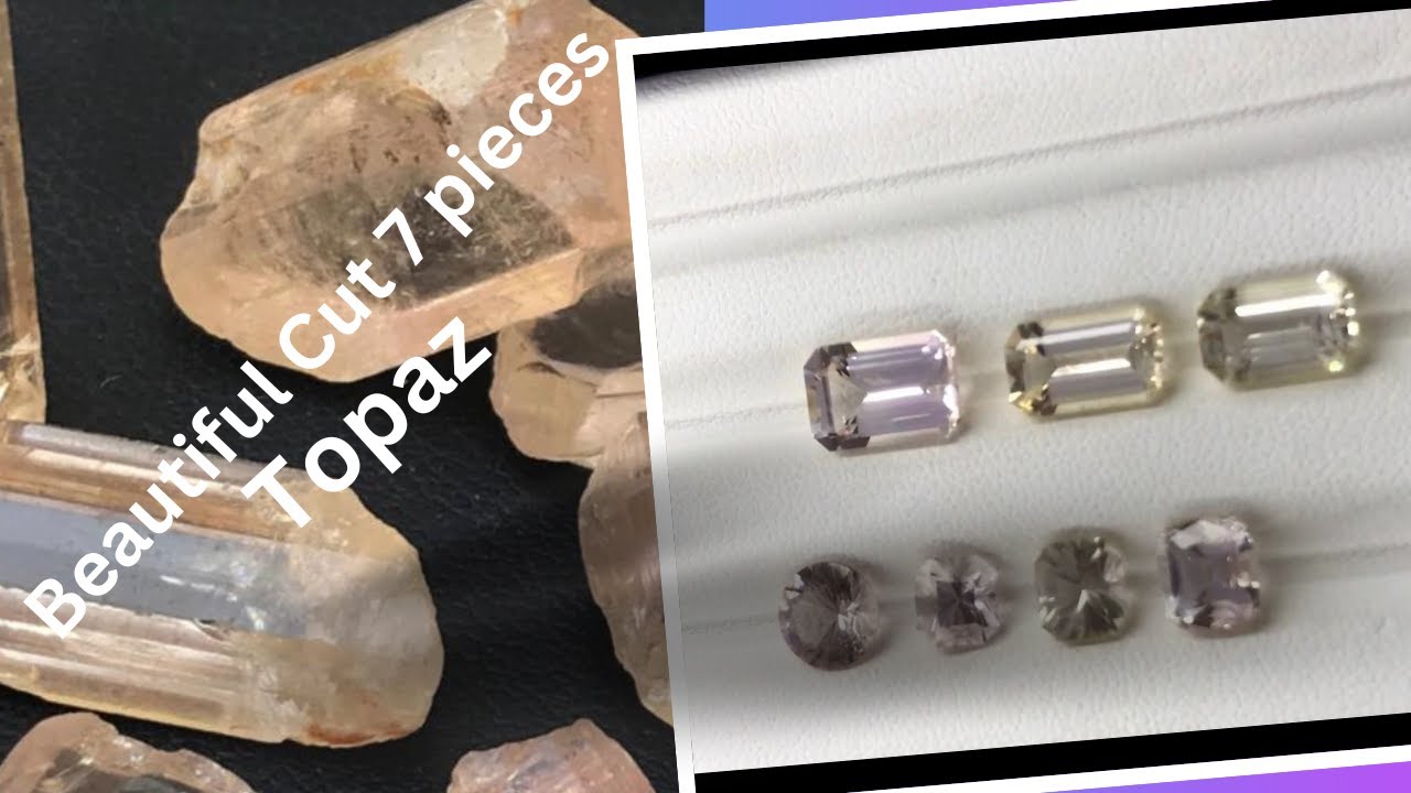 Before and After Cutting Raw Topaz | How to Facet Topaz Gemstone ...