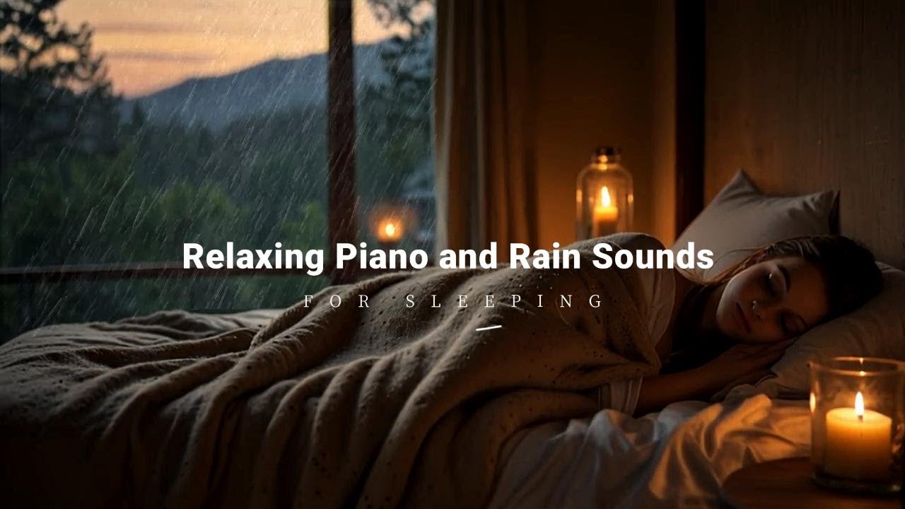 Stress Relief Music with Rain Sounds for Sleep | Nighttime Ambience for ...