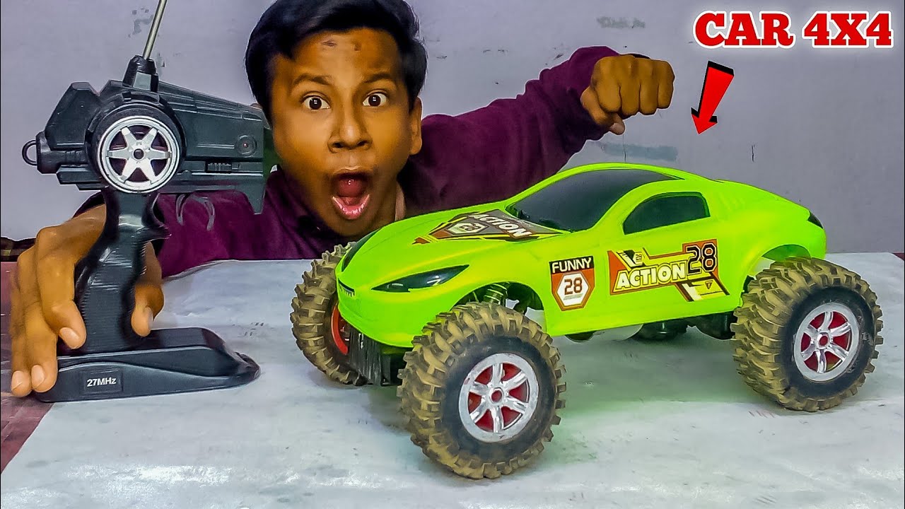 RC 4 Wheel Drive Monster CAR Low Price Unboxing & Testing - Toy unbox ...