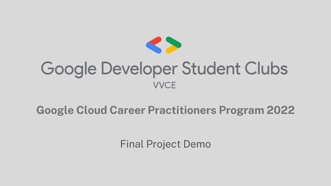 GCCP Project GDSC VVCE - YouTube