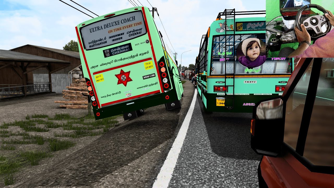 SETC bus Extreme overtake| Express Bus Chasing towards other TNSTC ...