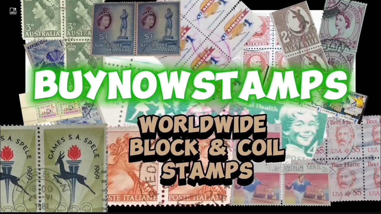 Worldwide BLOCK & COILED stamps - YouTube