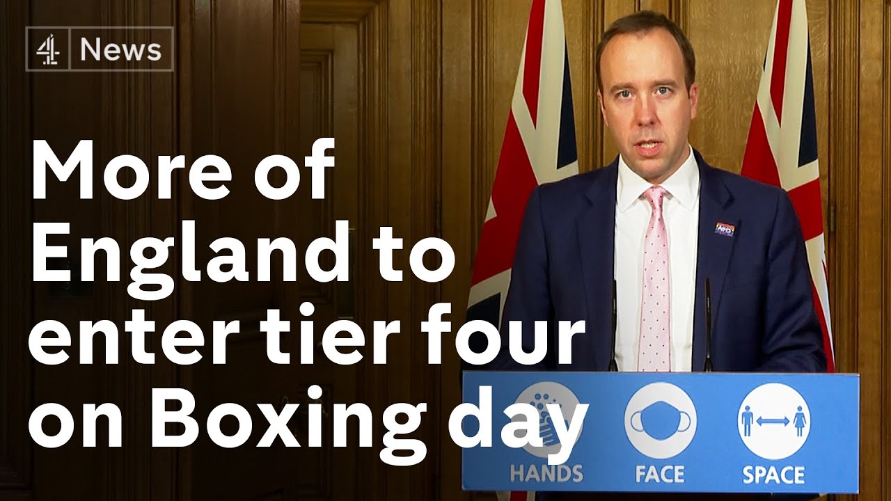Matt Hancock announces more areas of England to enter tier 4 as another ...