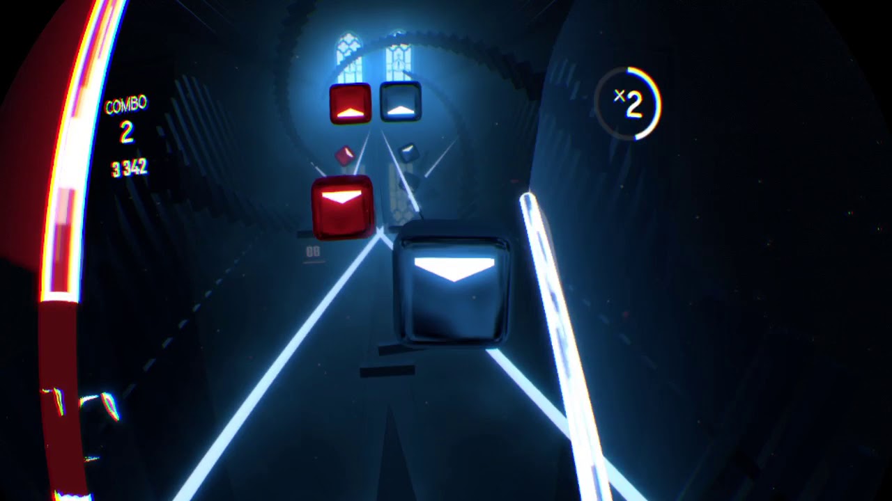 Beat Saber slashing cubes - YouTube