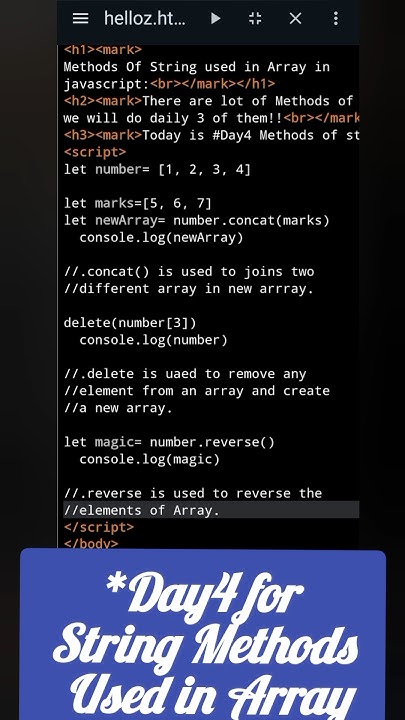 Day4 Array Method Used In Javascript Arraymethods Javascript Beginners Youtube