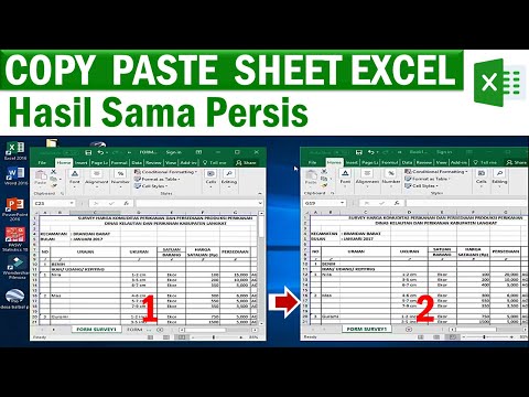 CARA COPY PASTE SHEET EXCEL HASIL SAMA PERSIS