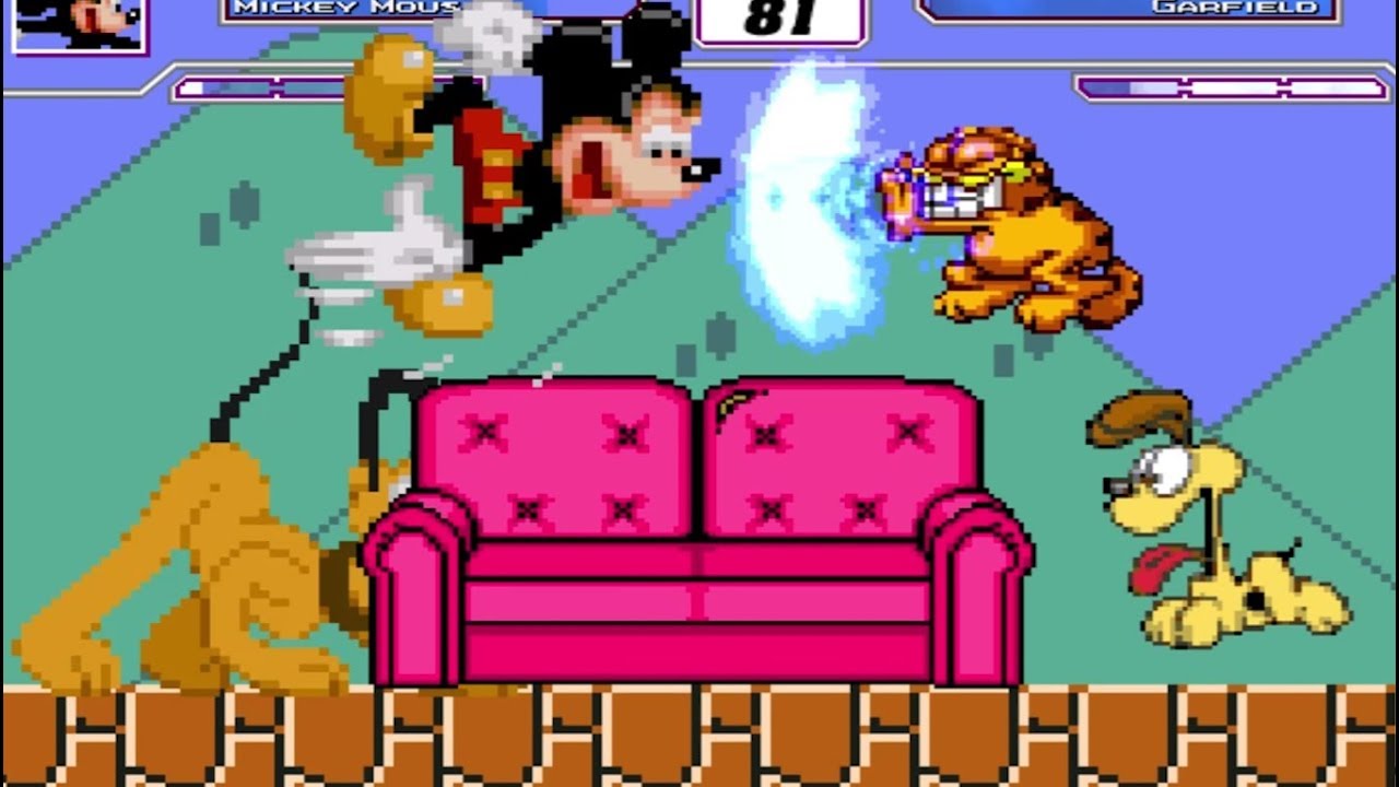 MICKEY MOUSE w/ PLUTO VS GARFIELD w/ ODIE | CAT VS MOUSE | FUNNY GAMING ...