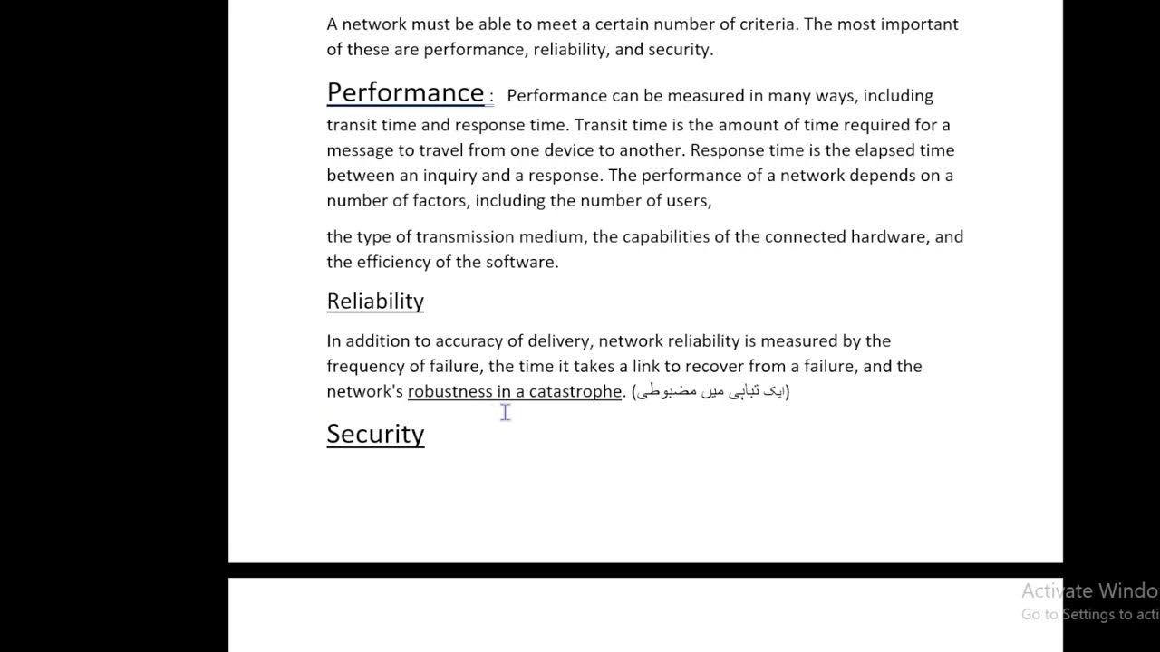 02 Introduction DATA COMMUNICATIONS AND NETWORKING |Network Criteria| Forouzan 4th edition - YouTube