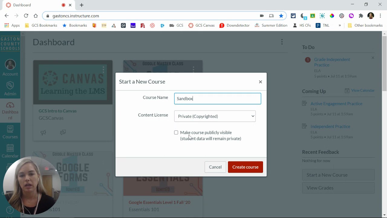Creating A Sandbox Canvas Course YouTube Creating A Sandbox Canvas Course YouTube
